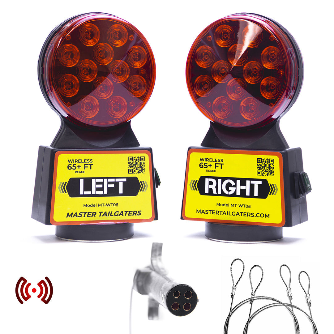 Wireless Trailer Tow Lights - Magnetic Mount - 65 Feet Range - 4 Pin R ...